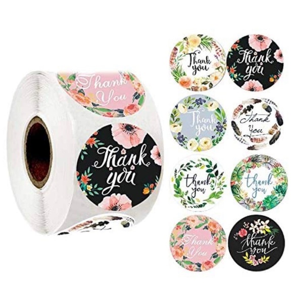 Office | Posh Boss 50 Floral Thank You Stickers | Poshmark
